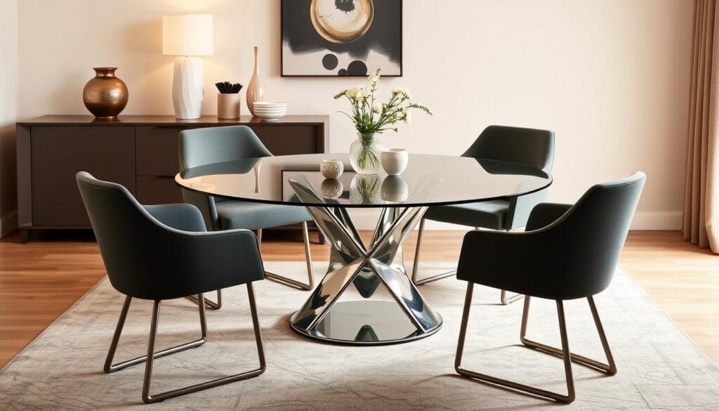 Round Glass Dining Table for 6 - Modern Dining Solutions